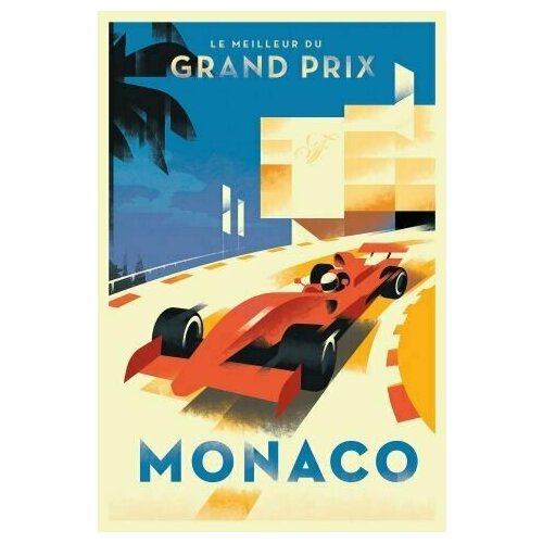 Плакат, постер на бумаге Grand Prix-Monaco-Гран При-Монако. Размер 21 х 30 см