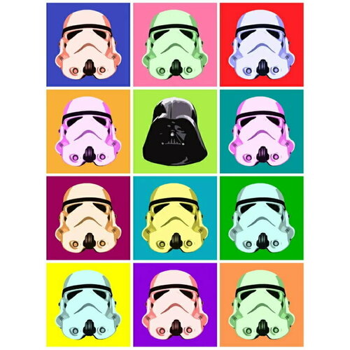 Плакат, постер на холсте Colors/Stormtrooper/Штурмовик 2/искусство/арт/абстракция/творчество. Размер 60 на 84 см