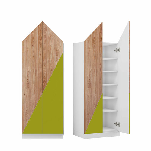 Шкаф "Норвежский лес" с декором 4 - Оливковый желтый