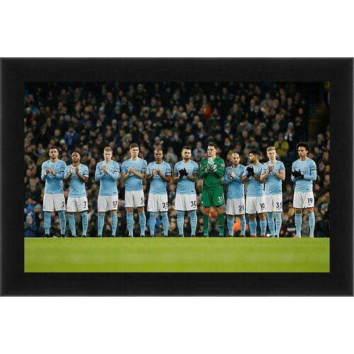Плакат, постер на холсте ФК Манчестер Сити. FC Manchester City. Размер 42 х 60 см