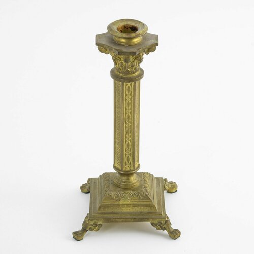 Подсвечник в виде античной колонны, бронза, золочение, Западная Европа, 1870-1890 гг.