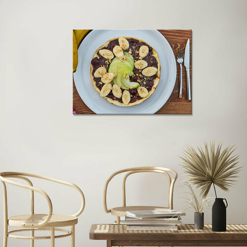 Картина/Картина на холсте для интерьера/Картина на стену/Картина для кухни/ - блинчики с бананом и яблоком 40х60