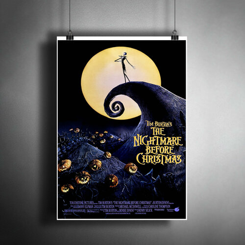 Постер плакат для интерьера "Мультфильм Тима Бёртона и Генри Селика: Кошмар перед Рождеством"/ A3 (297 x 420 мм)