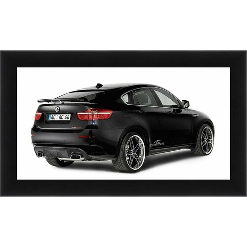 Плакат, постер на холсте BMW X6 черный. Размер 30х42 см
