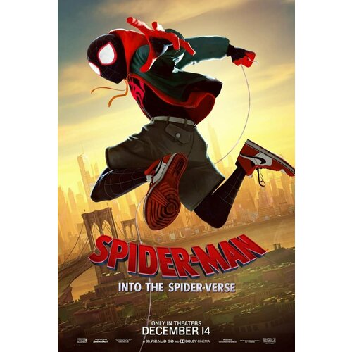 Плакат, постер на холсте Человек-паук: Через вселенные (Spider-Man: Into the Spider-Verse, 2018г). Размер 30 х 42 см