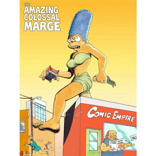 Плакат, постер на холсте Simpsons-Amazing Colossal Marge/Симпсоны: Мардж/комиксы/мультфильмы. Размер 60 х 84 см