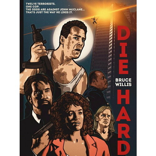 Плакат, постер на бумаге Die Hard/Крепкий орешек/искусство/арт/абстракция/творчество. Размер 60 х 84 см