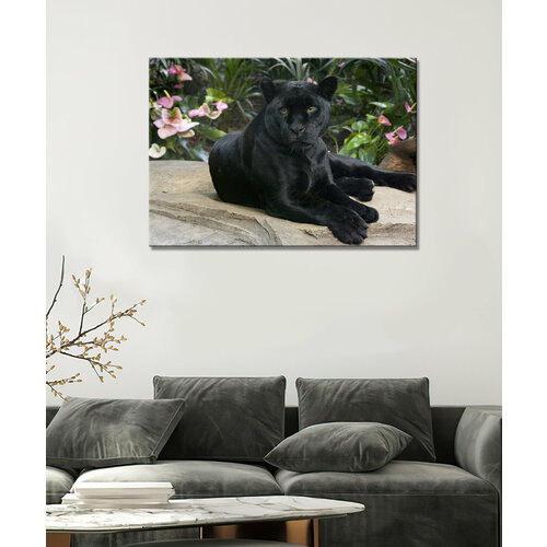 Картина/Ягур/Ягуар в джунглях/Ягуар на дереве/Черный ягуар/ - Черный ягуар (16) 20х30