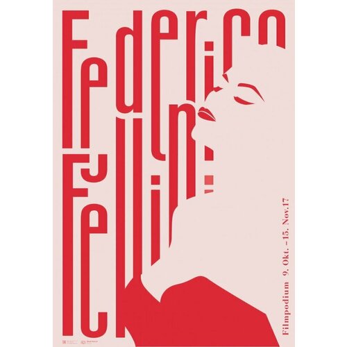 Плакат, постер на холсте Federico Fellini/Федерико Феллини. Размер 60 х 84 см