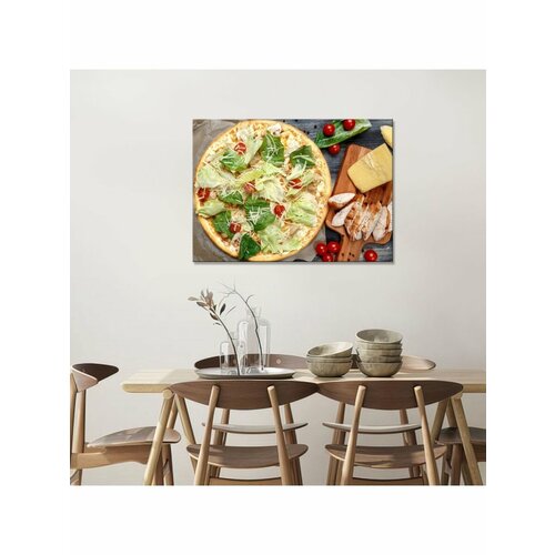 Картина на холсте с подрамником Пицца цезарь 20х30