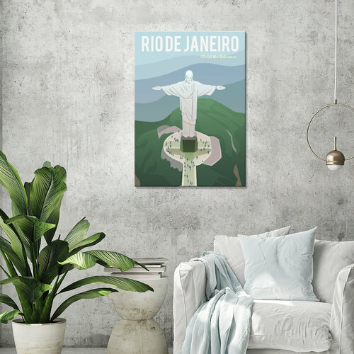 Интерьерная картина на холсте - Рио-де-Жанейро статуя Христа арт 50х70