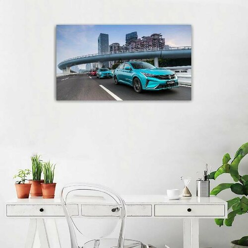 Картина на холсте 60x110 Альянс Лес "Автомобили dongfeng" на подрамнике / интерьер/ декор