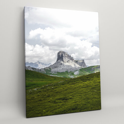 Картина на холсте (интерьерный постер) "Альпийские луга" природа, с деревянным подрамником, размер 45х60 см