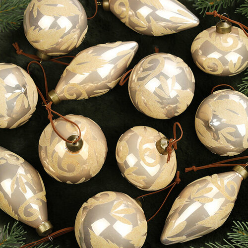 Winter Deco Набор стеклянных шаров Vinalia Rosalia 8-12 см, 12 шт 19039-23199