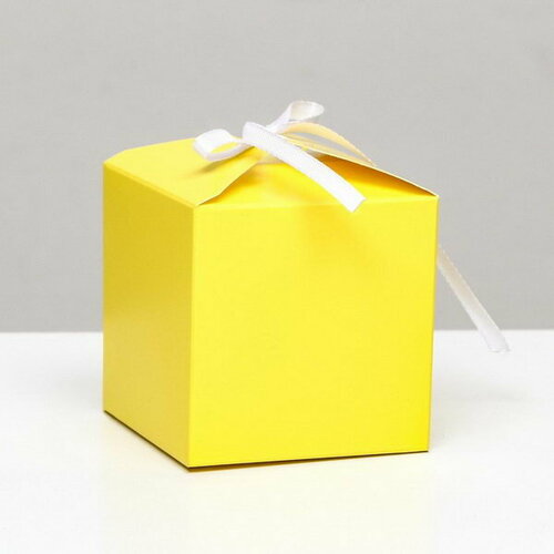 Коробка складная, квадратная, жёлтая, 8 x 8 x 8 см, 10 шт.