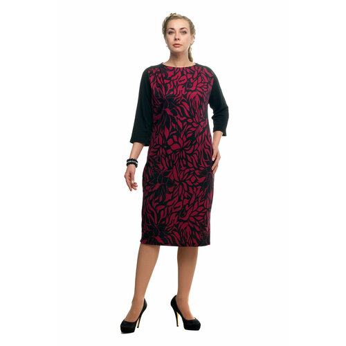 Платье Olsi, размер 48, бордовый