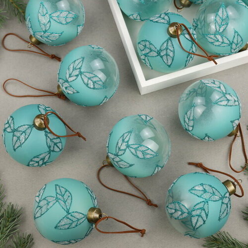 Winter Deco Набор стеклянных шаров Feuilles de Tiffany 8 см, 12 шт 19039-23246