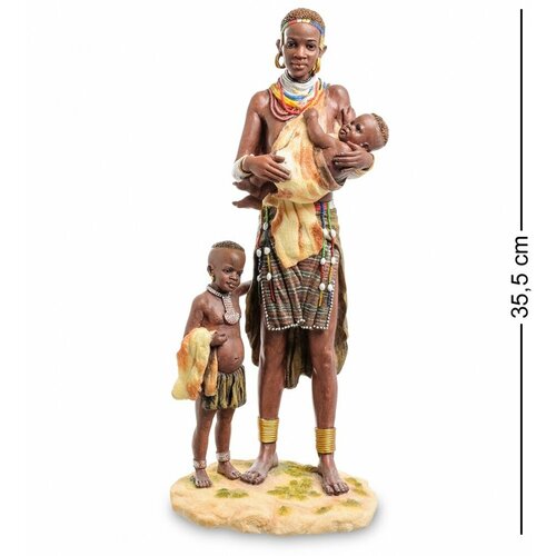 Статуэтка Veronese "Африканка с детьми" (color) WS-728