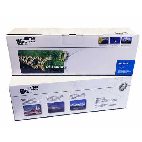 Тонер-картридж лазерный UNITON Premium GREEN LINE TK-5150C голубой, 10000 стр. для Kyocera (5187840000)