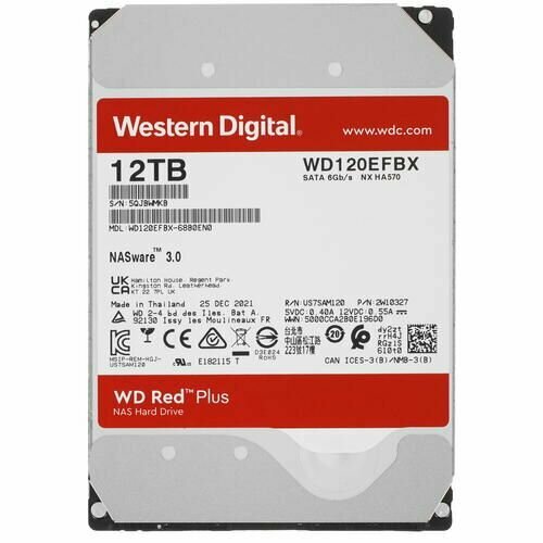 12 ТБ Жесткий диск WD Red Plus WD120EFBX