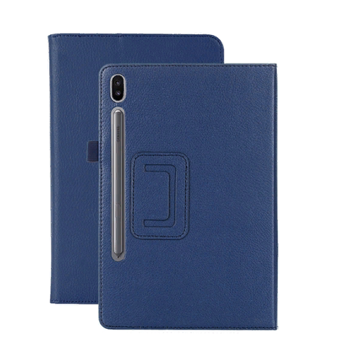 Защитный чехол-обложка MyPads с подставкой для Samsung Galaxy Tab S6 10.5 SM-T860 / T865 синий кожаный