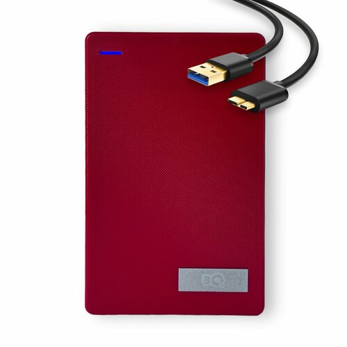 Внешний жесткий диск 320Gb 3Q Portable USB 3.0, Портативный накопитель HDD, красный