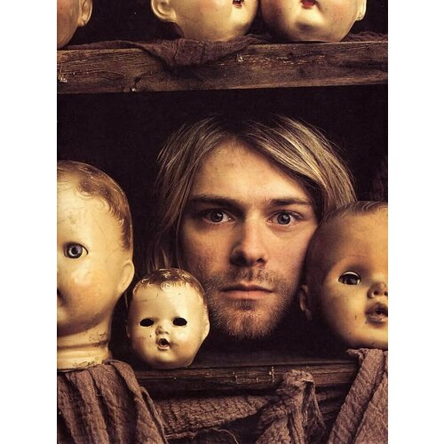 Плакат, постер на холсте Nirvana-Kurt Cobain/Нирвана-Курт Кобейн. Размер 21 х 30 см