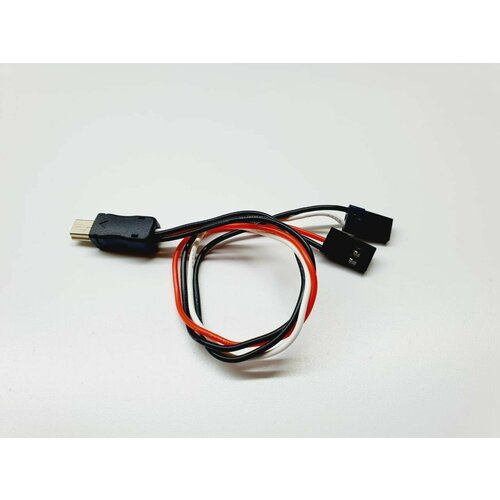 Переходник адаптер Mini USB на JST servo connection (мама / папа) 20 разъемы Мини ЮСБ на серво кабель, штекер BLS-3, DS1071-1x3 2.54 mm awg