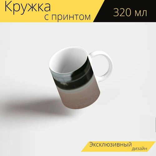 Кружка с рисунком, принтом "Теннисный мяч, корт, большой теннис" 320 мл.