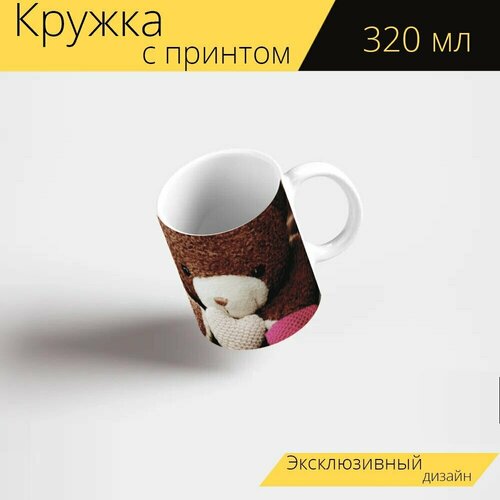 Кружка с рисунком, принтом "Тедди, плюшевый мишка, мягкая игрушка" 320 мл.