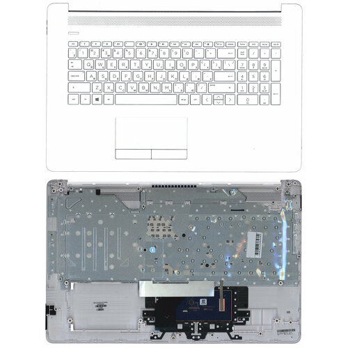 Клавиатура для ноутбука HP 17-BY 17-CA топкейс белый с белыми кнопками