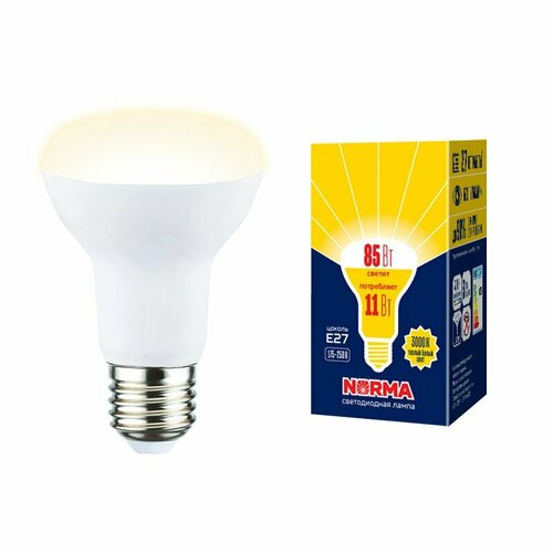 Светодиодная лампа рефлектор R63 Белый теплый 11W R63 UL-00005774 LED-R63-11W-3000K-E27-FR-NR Norma