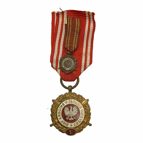 Польша, медаль "Вооруженные силы на службе родины" V лет с фрачником 1968-1990 гг.