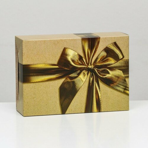 Коробка складная Подарочек с золотым бантом, 16 х 23 х 7,5 см 5 шт