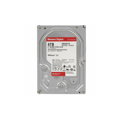 Жесткий диск Western Digital Жесткий диск Western Digital Red Plus WD60EFPX 6TB 3.5" 5400 RPM 128MB SATA-III NAS Edition (замена WD60EFZX)