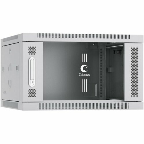 Шкаф настенный Cabeus SH-05F-6U60/35 6U 350мм дверь стекло, серый