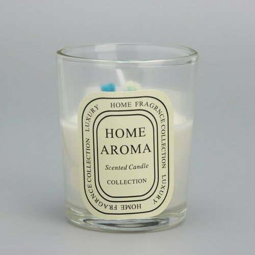 Свеча ароматическая в стакане "Sweet Love", белый чай, цветы микс, 5,5х6,5 см
