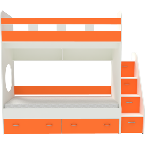 Двухъярусная кровать Юниор 1 90x200 Белый Оранжевый