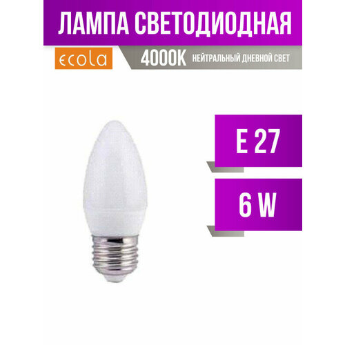 Ecola свеча E27 6W 4000K 4K 101x37 C7LV60ELC (арт. 475117)