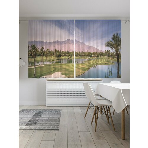 Классические шторы JoyArty "Для гольфа со ставками", серия Oxford DeLux, 2 полотна 145x180 см