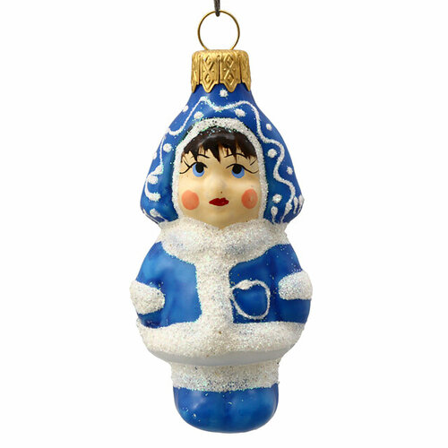 Коломеев Стеклянная елочная игрушка Внучка Снегурочка 9 см, подвеска ФУ-384