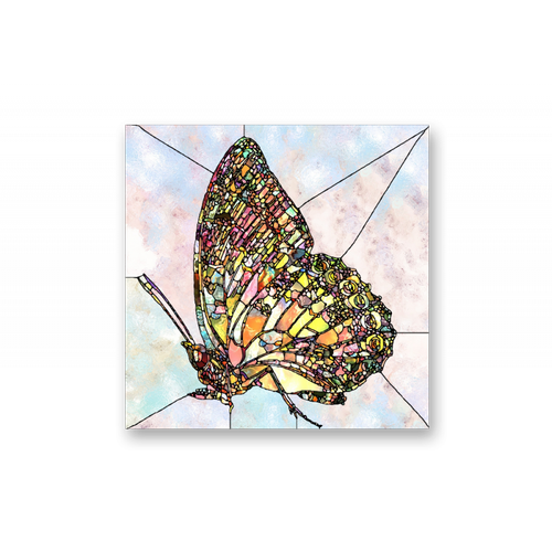 Картина на стекле | Diva Kartina | Арт Постеры. Бабочка на витраже | 80X80 см | Интерьерный постер