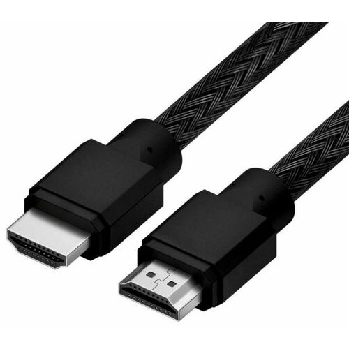 Кабель 1.0m HDMI 2.0, черный нейлон, Ultra HD, 4K 60 fps 60Hz/5K*30Hz, 3D, AUDIO, 18.0 Гбит/с