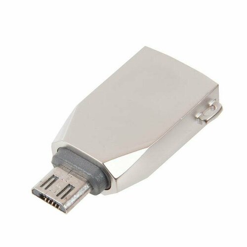 Переходник (adapter) HOCO OTG UA10 Micro-USB/USB, жемчужный никель, 6957531070283