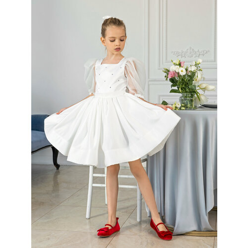 Платье Роскошь с детства, размер 140-146, белый