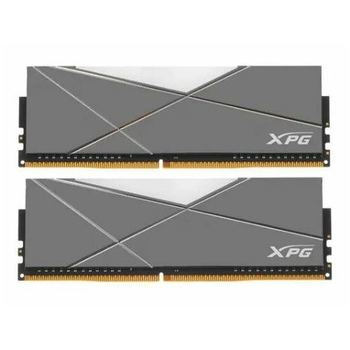 ADATA Модуль памяти ADATA XPG SPECTRIX D60G RGB DDR4 Общий объём памяти 16Гб Module capacity 8Гб Количество 2 4133 МГц Множитель частоты шины 19 1.4 В RGB серый AX4U41338G19J-DGM50X