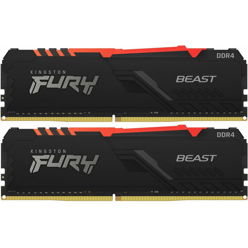 Память оперативная/ Kingston 32GB 3600MT/s DDR4 CL18 DIMM (Kit of 2) FURY Beast RGB