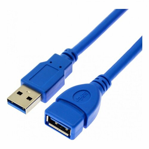 USB 3.0-удлинитель (папа-мама) синий, Длина: 0.5 м