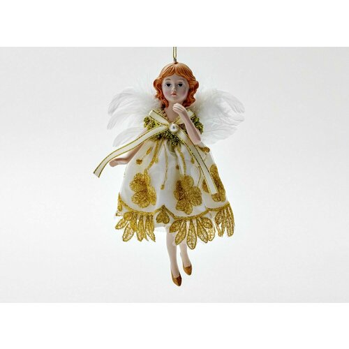 Елочная игрушка Ангел в кружевном платье 1