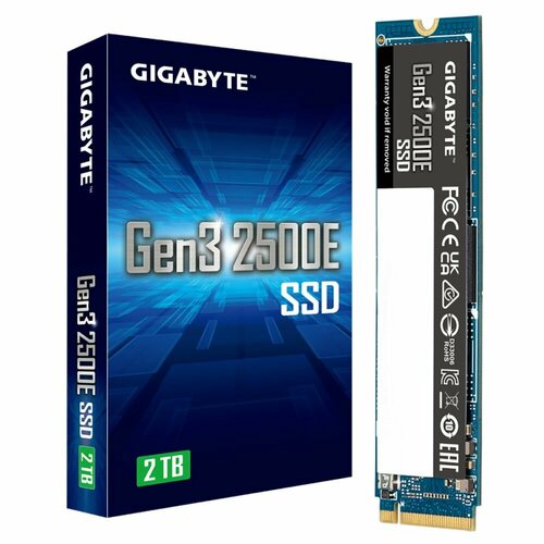 Твердотельный накопитель SSD Gigabyte 2TB M.2 2280 Gen3 2500E Gen3 2500E PCIe 3.0x4, NVMe 1.3, MTBF 1.5